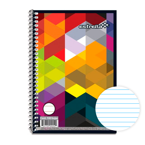 LIBRETA APUNTES 1/8 RY 100H ESTRELLA 052 | Mariposa Papelerias